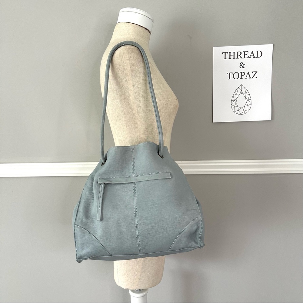 Clarks Grey Pebbled Leather Hobo Handbag - Gem